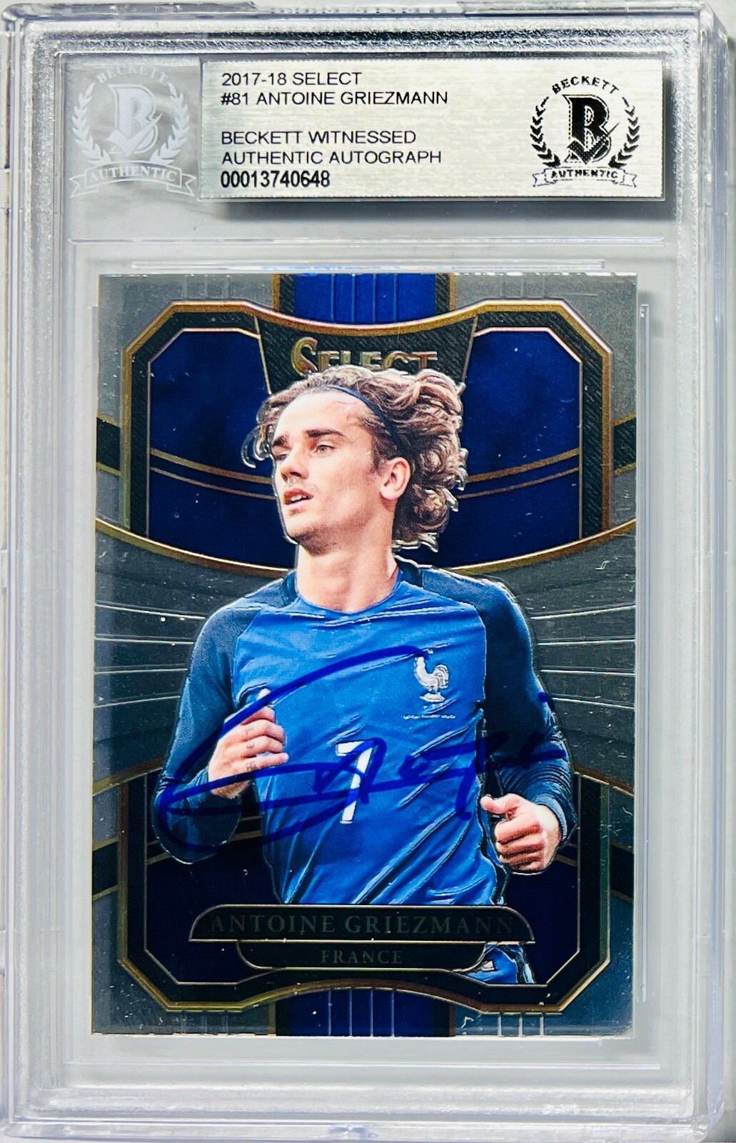 2017-18 Antoine Griezmann Signed Panini Select #81 BAS Beckett ...