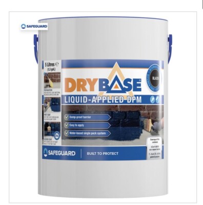 Drybase 5 litres Black Liquid Damp Proof Membrane - Liquid DPM Damp ...