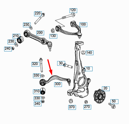 NEW MERCEDES BENZ C CLASS W205 FRONT LEFT WISHBONE ARM A2053301905 15 ...