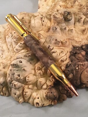 Handmade - Hand Turned Black Dyed Stabilized Maple Burl Bullet Click ...