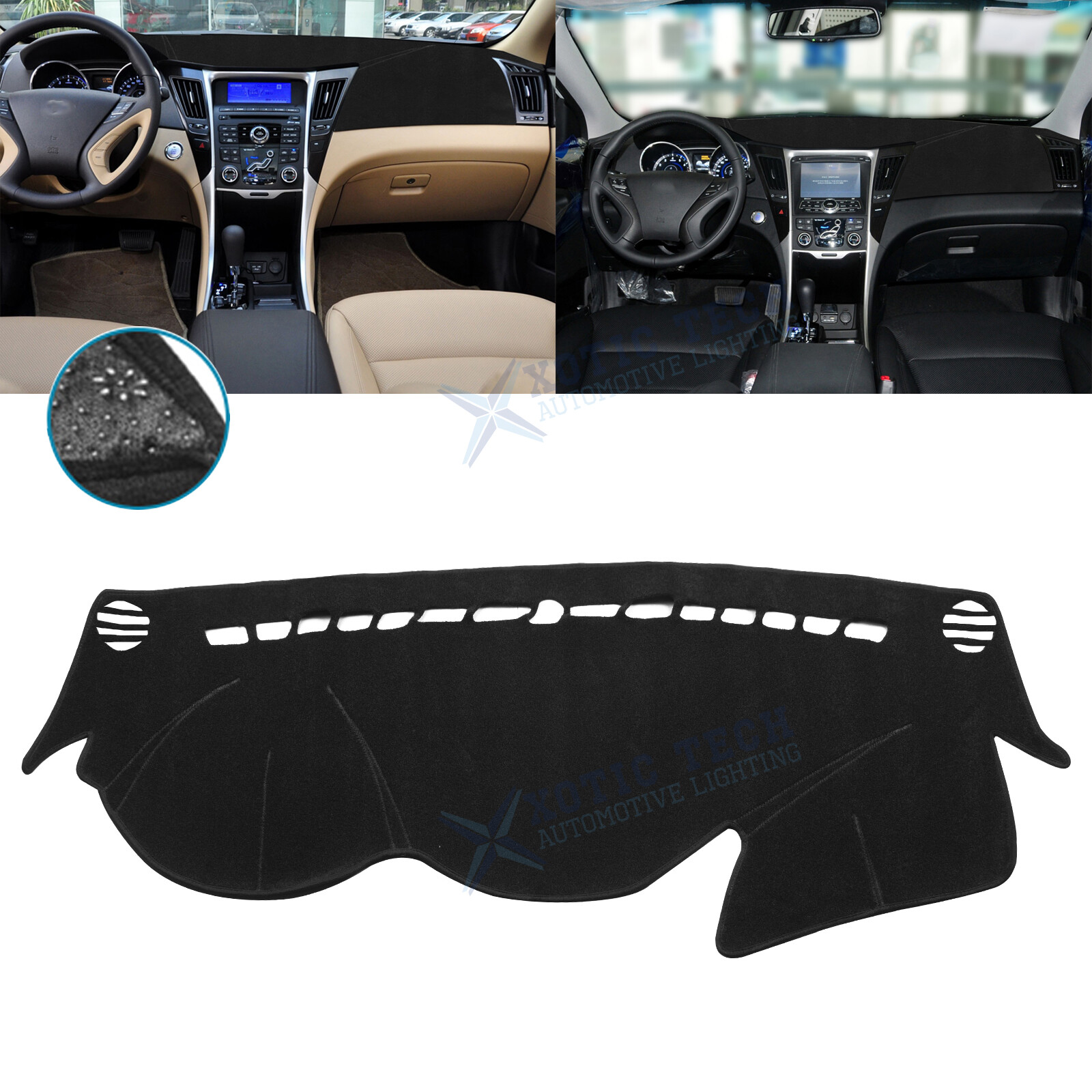 Black Car Dashboard Sun Protector Pad Mat Cover Fit For Hyundai Sonata ...