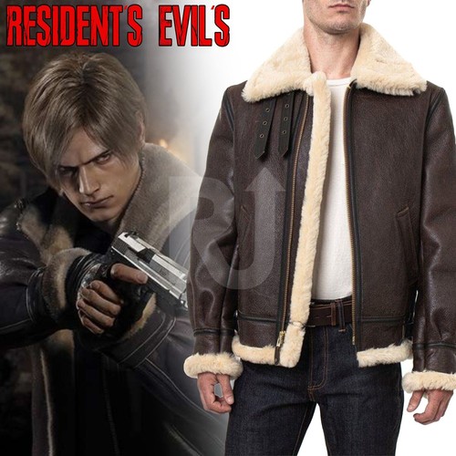 Leon Kennedy Jacket Resident' Evil Men Genuine Leather Winters Bomber ...