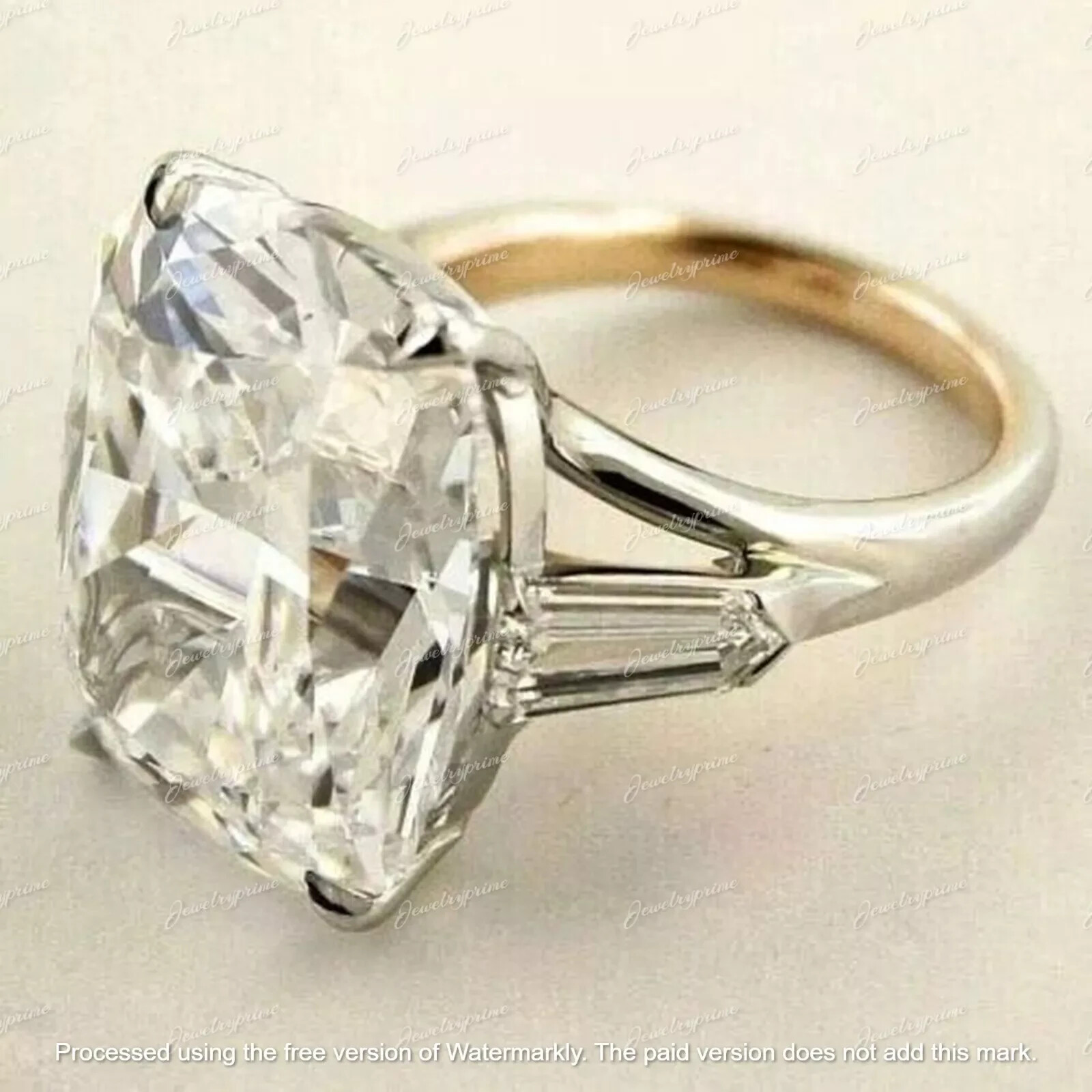 4 Ct Cushion Cut Lab-Created Diamond Wedding Women's Ring 14k White ...