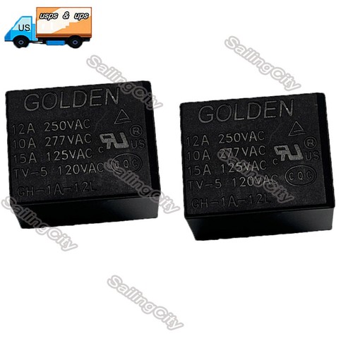 1 Pair Electromagnetic Power Relay For GOLDEN GH-1A-12L 4-Pins 12VDC ...