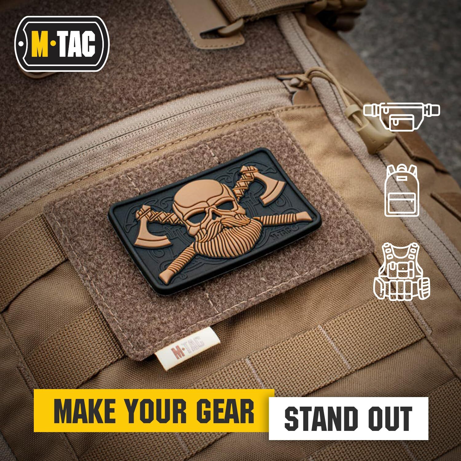 M-Tac Hook Loop Tactical Morale Patches Board Molle Attachment 4.5 x 3. ...
