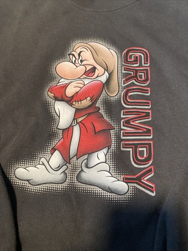 Vintage Disney Store Grumpy Seven Dwarfs Black Crewneck Pullover Size ...