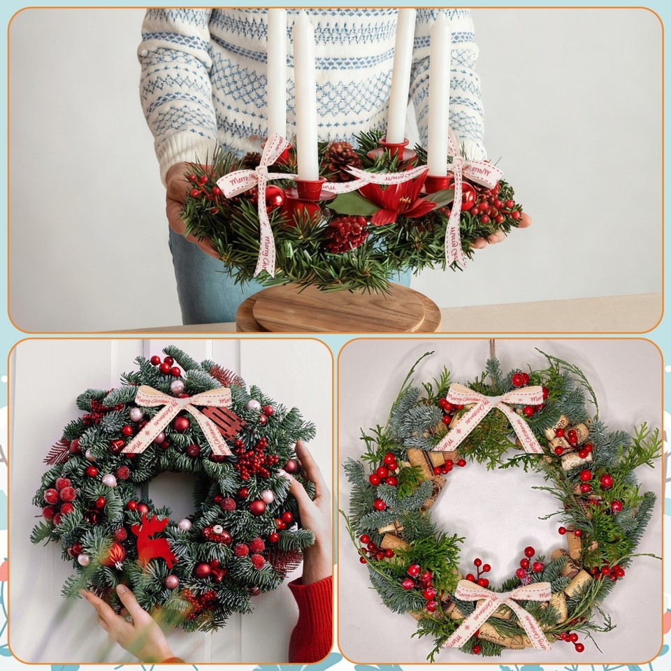 1 Roll Christmas Theme Gift Packing Ribbon Printing Clothing Edging ...