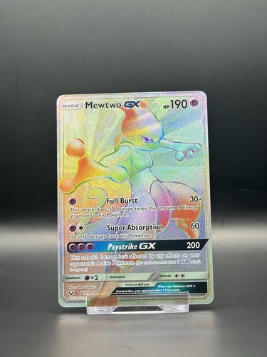 Pokemon TCG Mewtwo GX Rainbow Rare 76/73 Shining Legends Near Mint ...