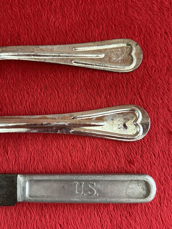 WW1 US Army Mess Kit Utensil Set Spoon Knife Fork 1917 1918 | eBay