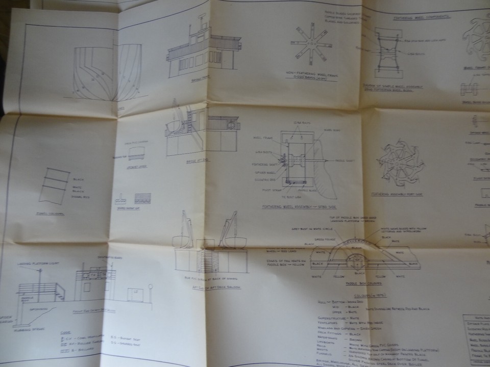 Paddle steamer Waverley model plans 2 sheets 60 x 30 model ca 50 in ...
