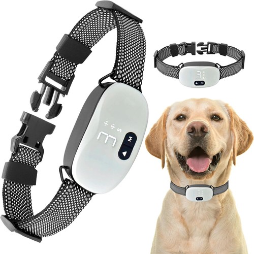 Rechargeable Anti Bark Dog Training Collar Sound Vibrate Automatic Stop ...