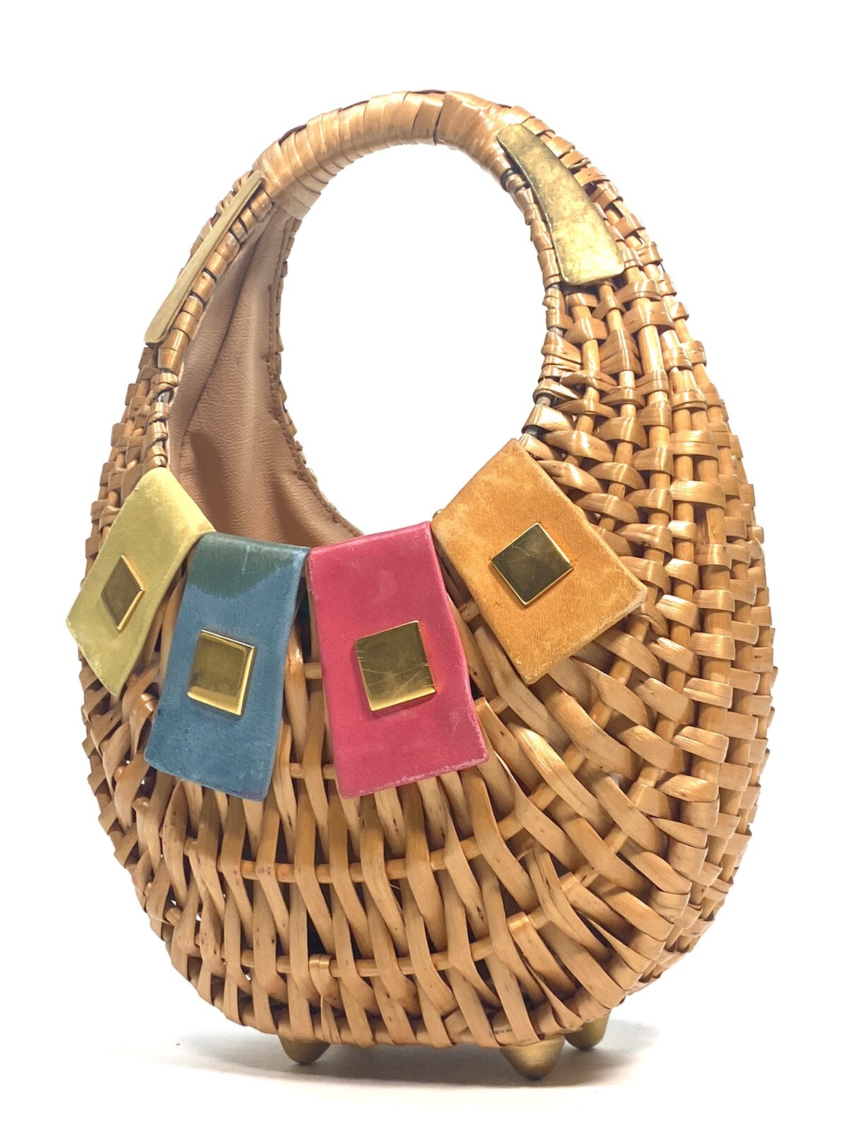 Vintage KORET Purse Handbag Mid Century 60s Egg Woven… - Gem