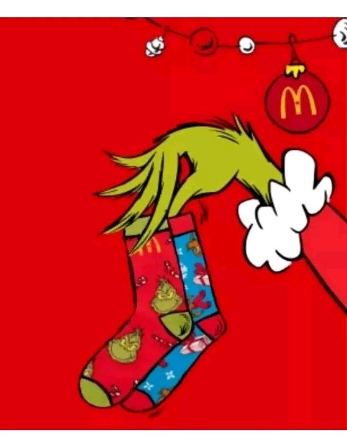 McDonald's Canada The Grinch 2024 Socks NEW SEALED Adult One Size ...