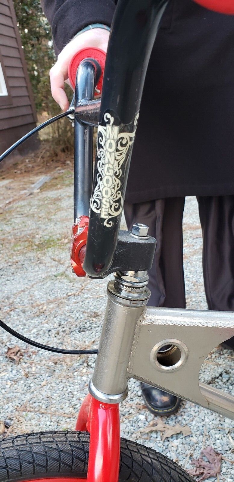 1980 Mongoose Nickel-plated Frame, 80's Forks & Rims, Red seat + Skyway ...