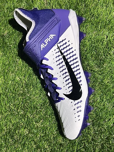 Size 11.5 Nike Alpha Menace Pro 2 Mid White/Purple Football Cleats ...
