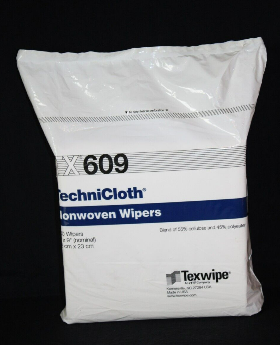 Texwipe TechniCloth Nonwoven Cleanroom Wipers - TX609 300 wipes 9" x 9 ...