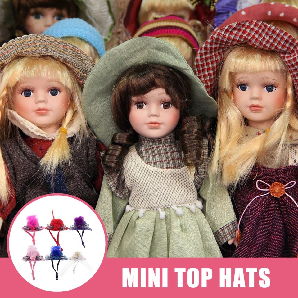 6 Pcs Mini Bowler Hat Dolls Tiny Hats for Crafts Dollhouse Accessories ...