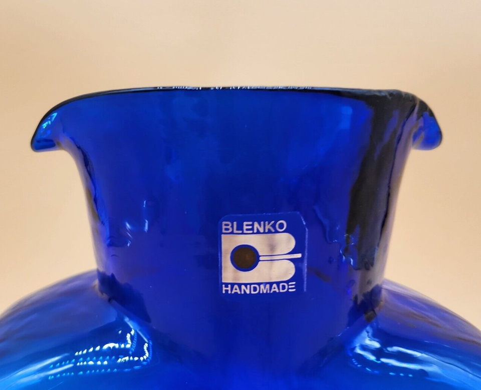 Vintage BLENKO Handcraft/Hand Made Cobalt blue Pitcher/Vase, Highly ...