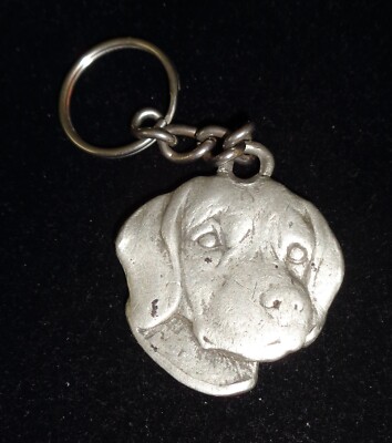 VINTAGE PEWTER KEY RING KEY CHAIN BEAGLE DOG DESIGN | eBay