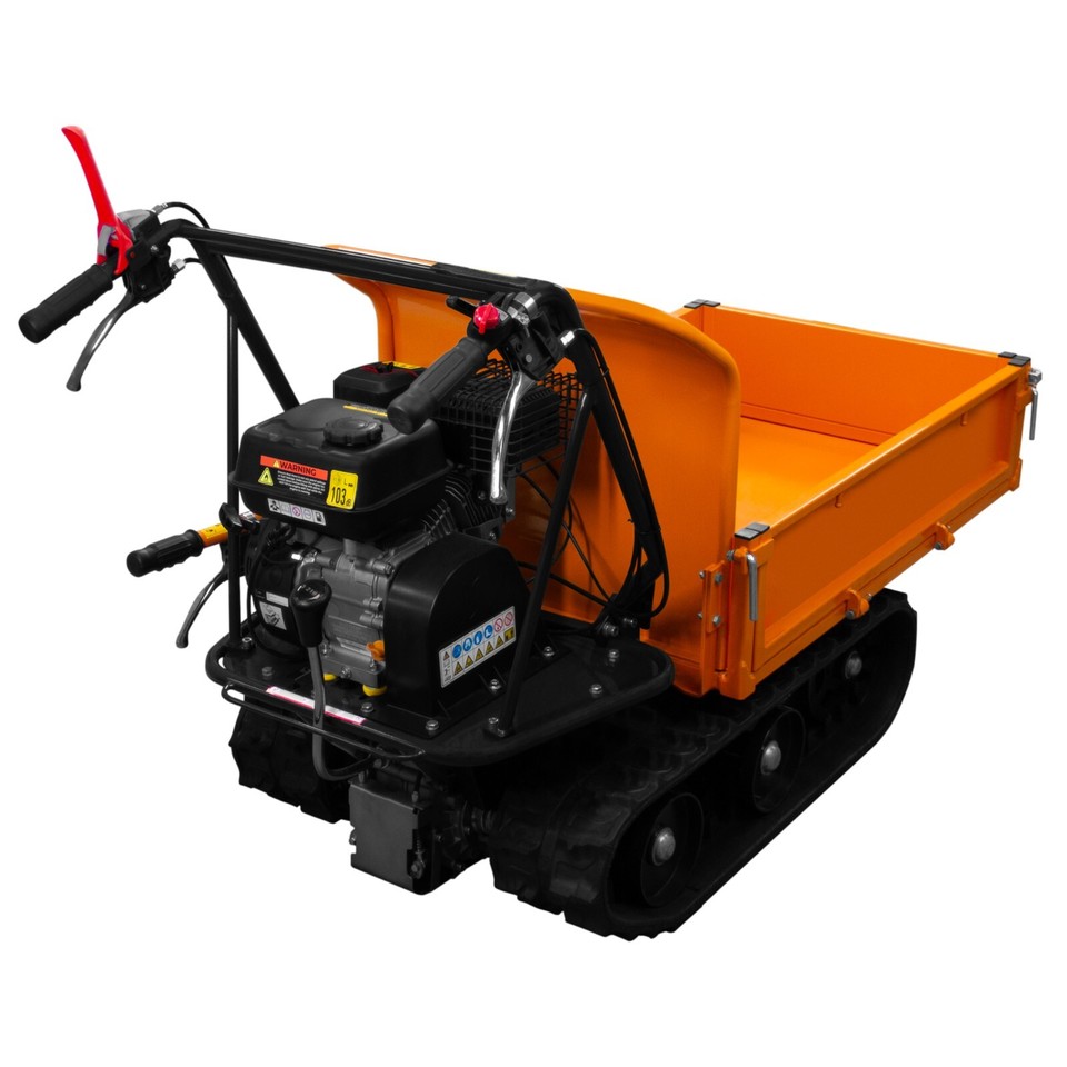 Mini Dumper Tracked Power Barrow Petrol Transporter 300kg Drop Side ...