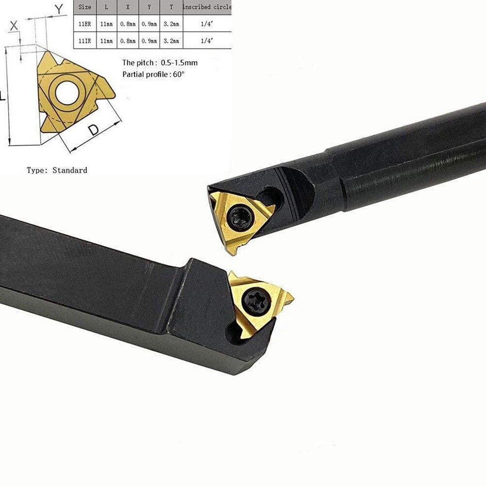 Precision Lathe Threading Tool Holder with Carbide Inserts and Wrench ...