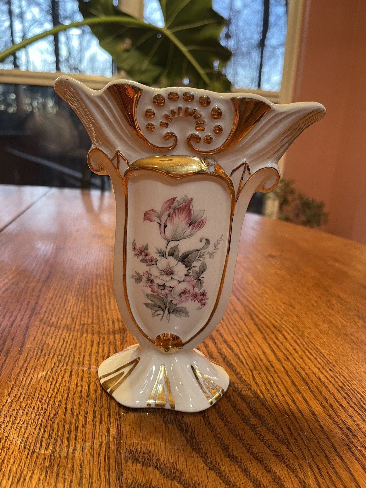 Hand Painted Gold Rim Vase | eBay