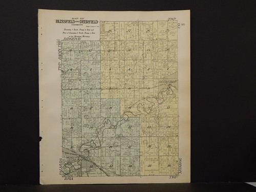 Michigan, Lenawee County Map, 1916 Township of Blissfield & Deerfield ...