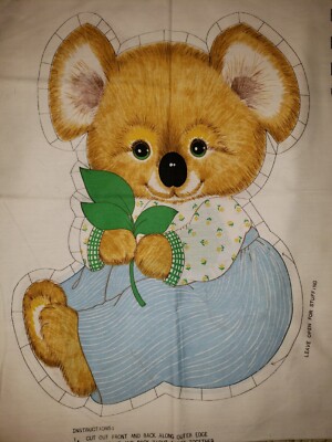 Rare Spring Mills Fabric Panel 7518 Koala Cut & Sew Pillow Doll | eBay