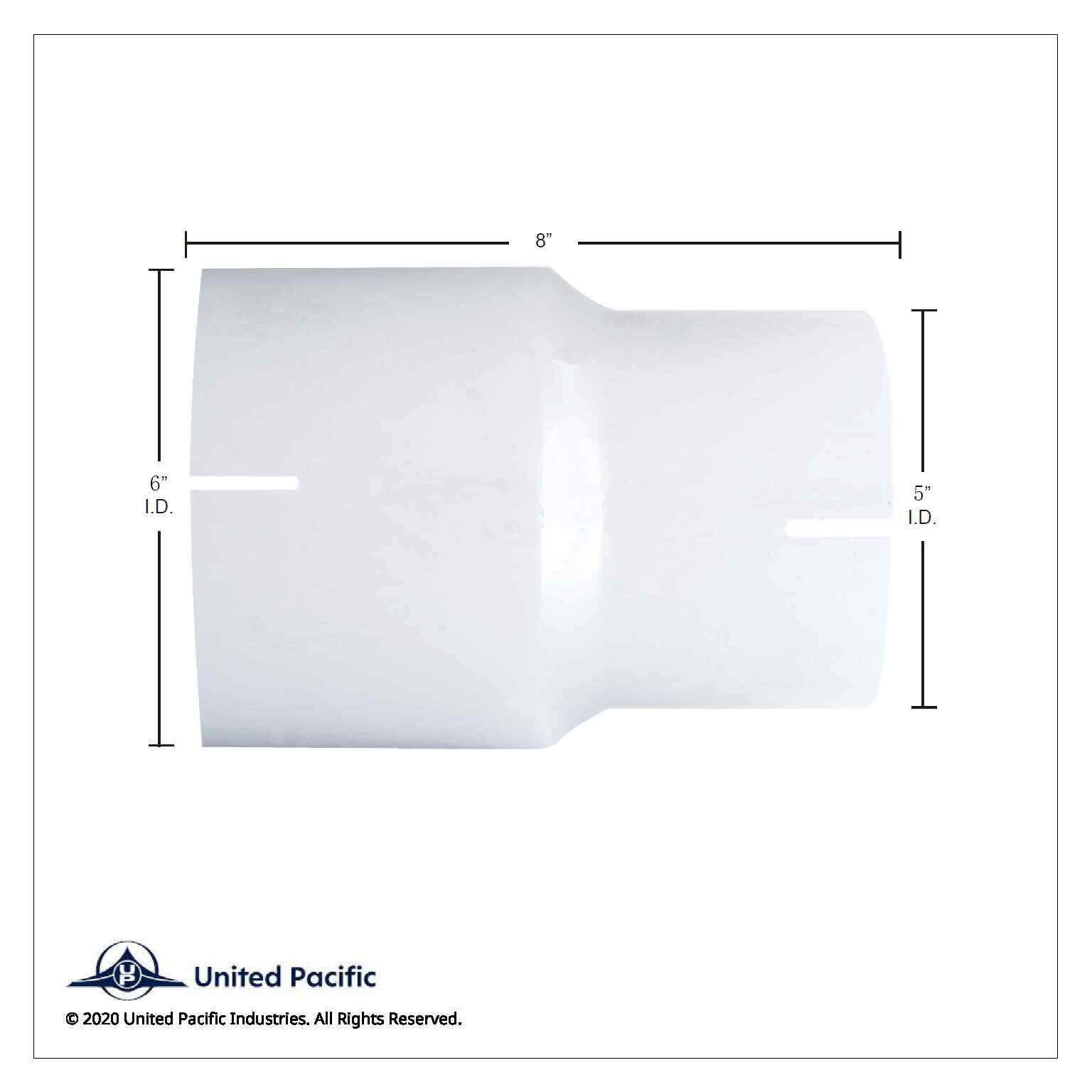 Exhaust Chrome Reducer from 6 Inch I.D. to 5 Inch I.D. - 8 Inch Length ...