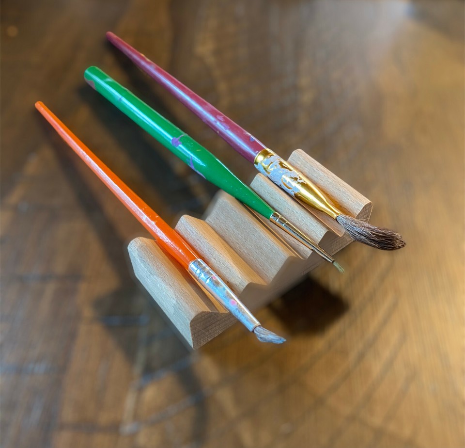 4 paint brush rests - made of solid beech wood - proudnly made in the ...