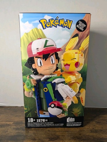 Mega Construx Pokemon Ash & Pikachu: Path to Victory Building Blocks ...