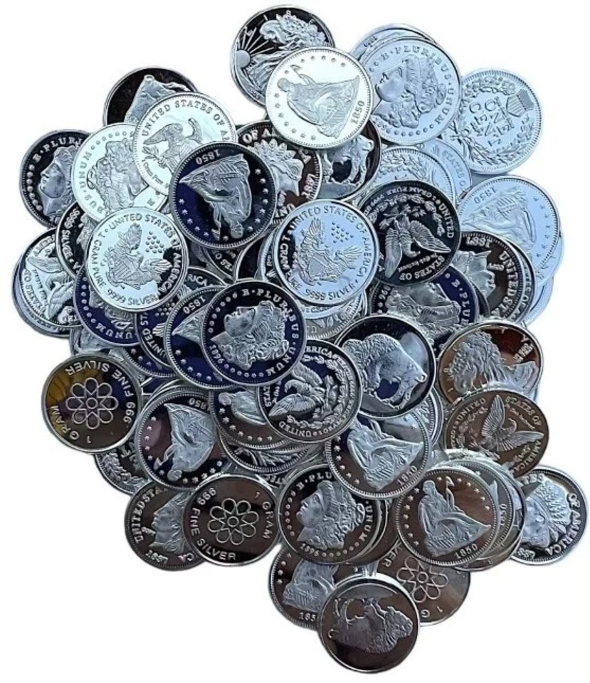 200x PURE .999 Fine Silver Rounds & Bars Mix Bullion Estate Lot Amazing ...