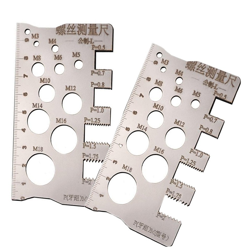 Metric Thread Pitch Gauge Tool for Measuring Bolt Nut Threads ...