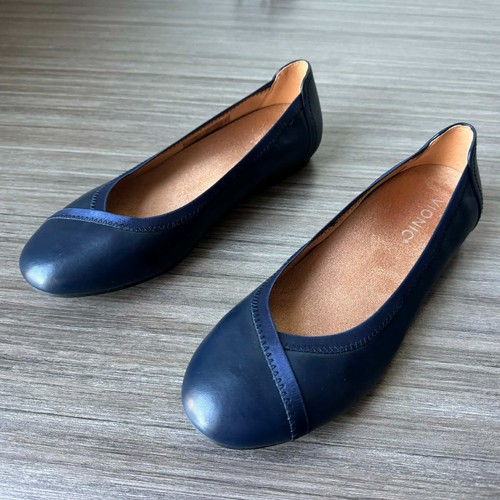 Vionic Women's Caroll Ballet Flat Shoes Size 7 M $120 in Navy Napa ...