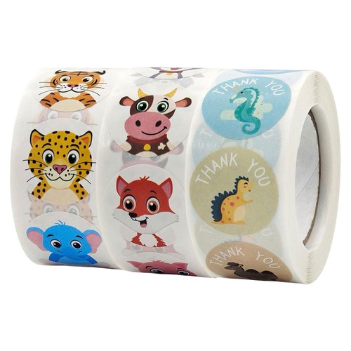 2X Round Animal Stickers 500 Adorable Land Animal Stickers For Kids ...