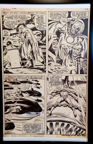 Sub-Mariner #24 pg. 9 by John Buscema 11x17 FRAMED Original Art Print Marvel Com | eBay