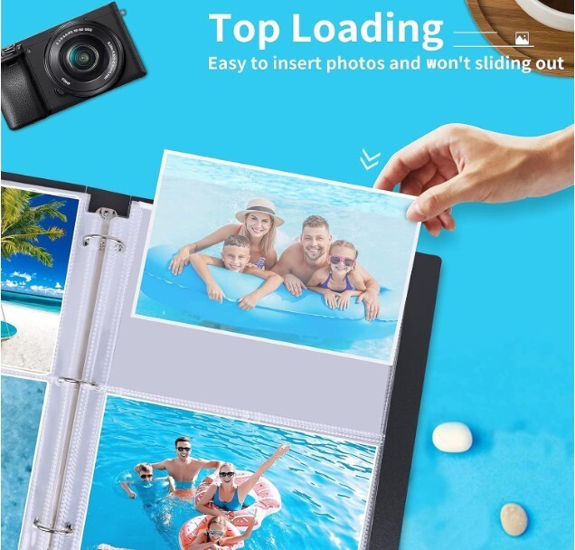 30 Pack Photo Sleeves for 3 Ring Binder Clear Plastic Album Refill ...