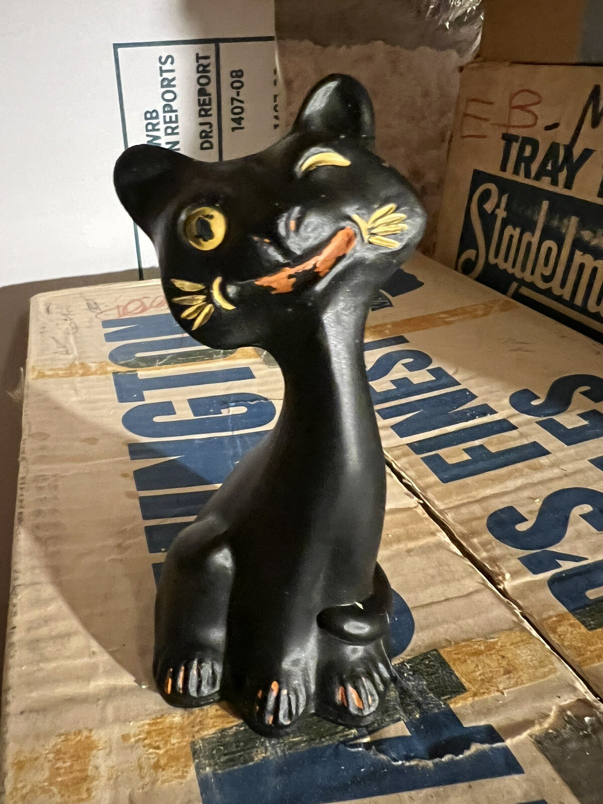 Antique Tiffin Grotesque Or Alley Cat Black Satin Art Deco Vtg 6. 5 | eBay