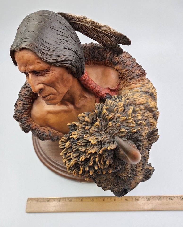 Mill Creek Studios THUNDER HEART Native American Bison Sculpture Joe ...