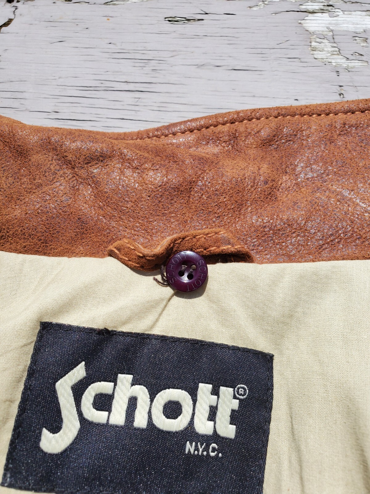 Schott nyc Vintaged NeW/TAgs sublime leather Supple Saddle Color jacket ...
