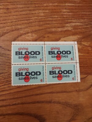 1970 #1452 Donate Blood Block Of 4 Postage Stamps | eBay