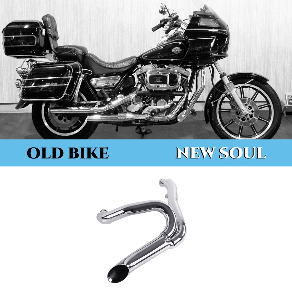 1986-2011 Harley Wide Glide Exhaust & FXR / FXST / FXDWG 2-1 Exhaust Pipes