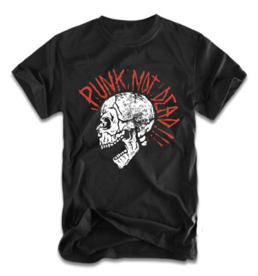 Punk's Not Dead T-shirt Punk Skull Rock | eBay