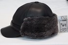 100% Sheepskin Shearling Leather Fur Elmer Fudd Captain Trapper Aviator ...