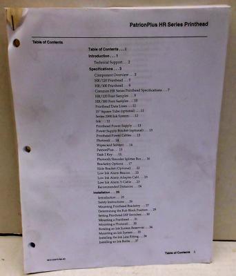 MARSH 30721/03273 REV AG MANUAL FOR PATRION PLUS HR SERIES PRINTHEADS ...
