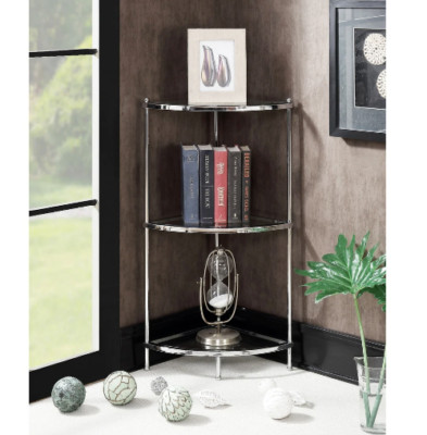 Corner Shelf Tier Chrome Helper 3-Tier Jumbo Organizer Space Cabinets ...