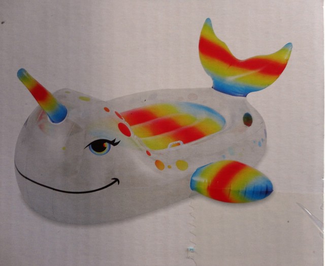 Narwhal Ride-on Inflatable Pool Float Toy 6 Feet Long Ages 9 for sale ...