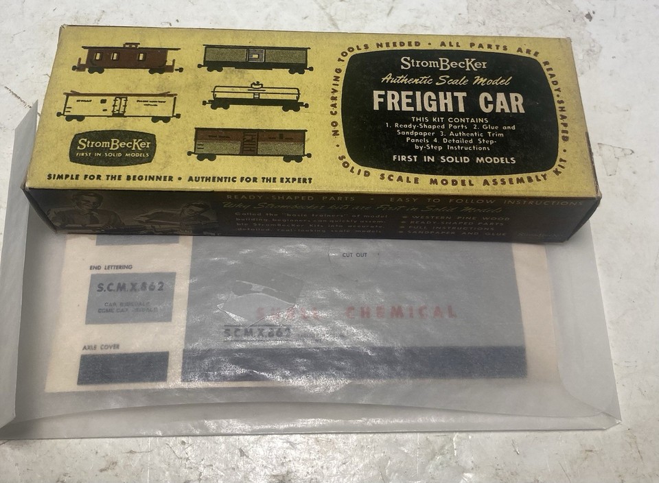 STROMBECKER HO GAUGE SCALE MODEL SHELL CHEMICAL TANK CAR R-31 WOOD TOY ...