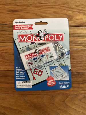 Monopoly Board Game Keychain 1998 Real Mini Game Box Board & Pieces ...
