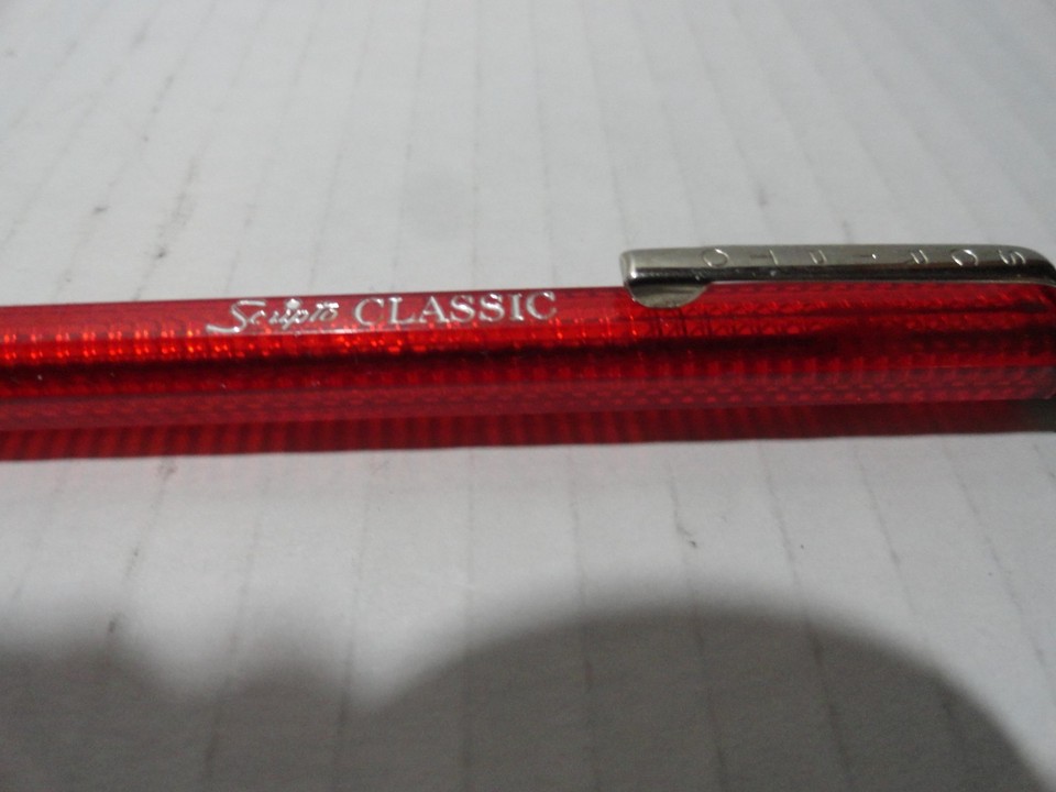 VINTAGE SCRIPTO CLASSIC TRANPARENT RED LEAD PENCIL WORKING | eBay
